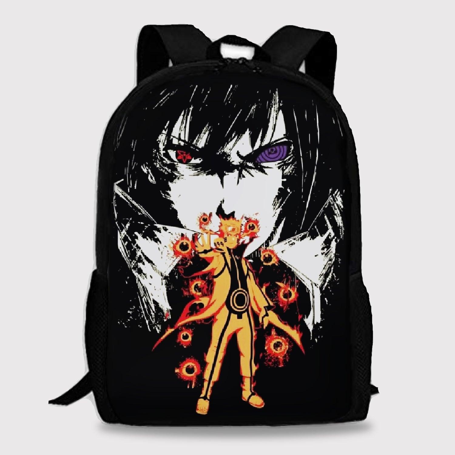 NARUTO AND SASUKE BACKPACK WITH LAPTOP PARTITION DIGITAL PRINTED DESIG ...
