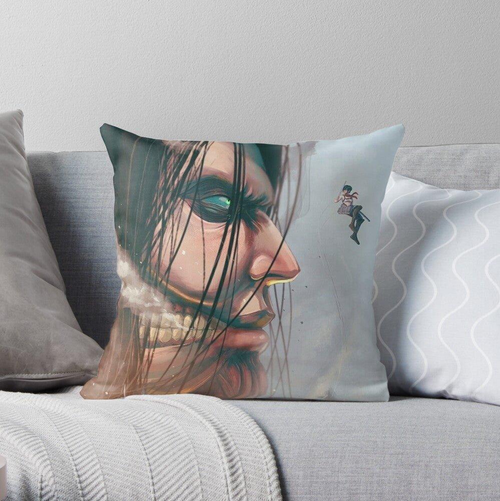 Attack on Titan Smoke Hero Throw Pillow – Anime Store Pakistan